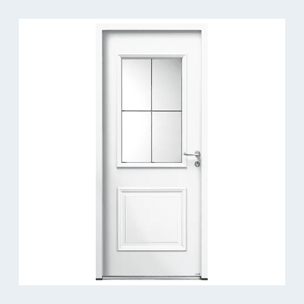 Porte d’entrée aluminium – Modèle Chipley - BlancRAL 9016 | Eco Pro Habitat
